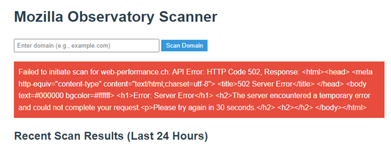 Mozilla new HTTP Observatory | Web-Performance Blog